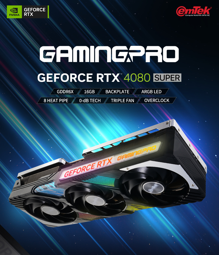 [이엠텍] 지포스 RTX™ 4080 SUPER BLACK STORM OC, GAMING PRO 시리즈 신제품 출시! PC견적 : 행복쇼핑